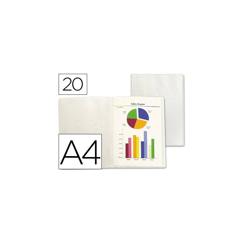 Carpeta Beautone escaparate transparente con 20 fundas fijas Din (51715)