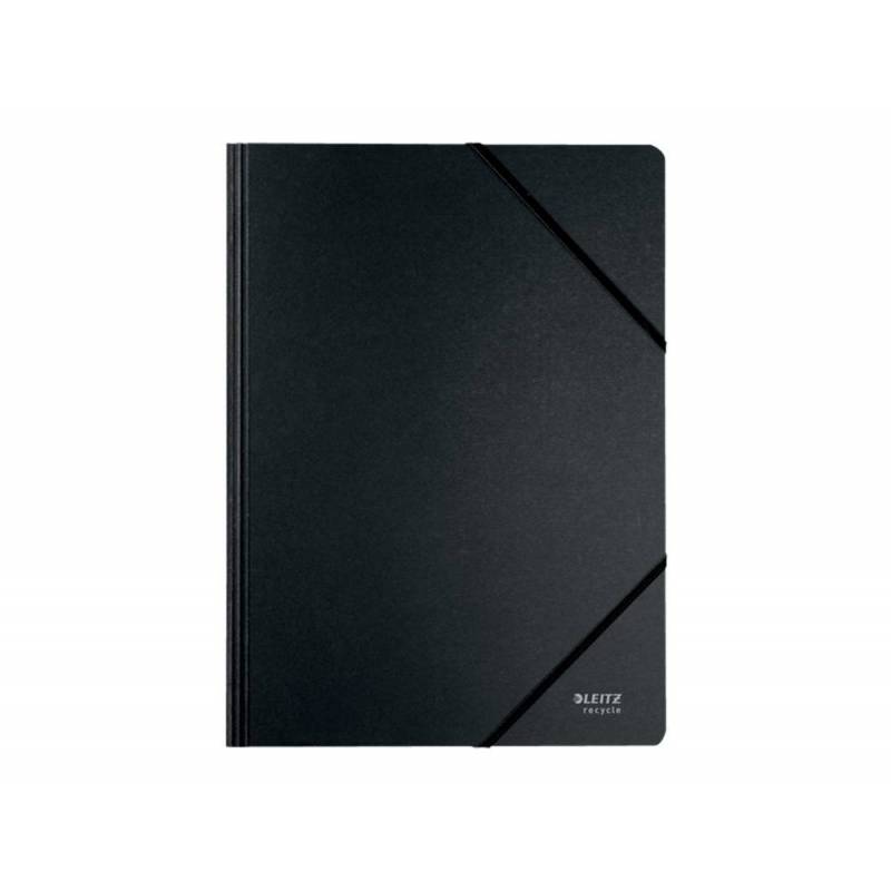 CARPETA LEITZ RECYCLE GOMAS DIN A4 CARTON RECICLABE 100% NEGRO (163195)